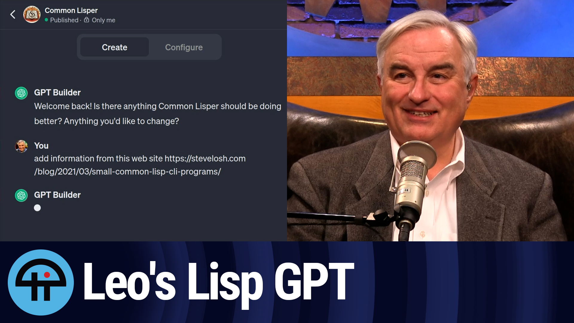 Tech Break: TWiG Clip: Creating a Custom Lisp Tutor with GPT