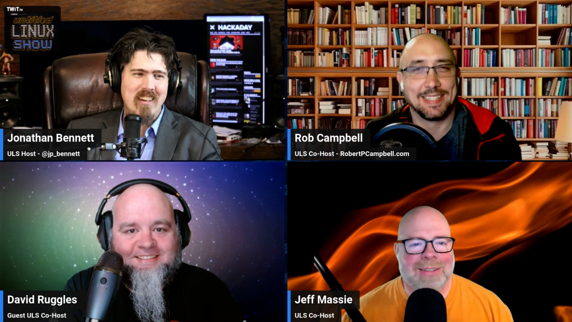 Untitled Linux Show: Three Coffees == Pizza