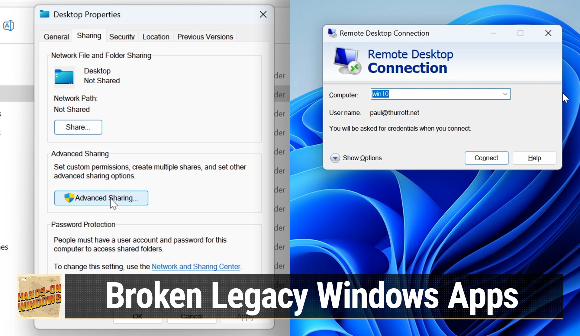 Broken Legacy Windows Apps